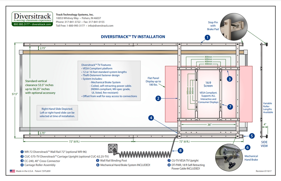 Over-The-Board Track System for Any 42” to 90” Display - Diversitrack ...